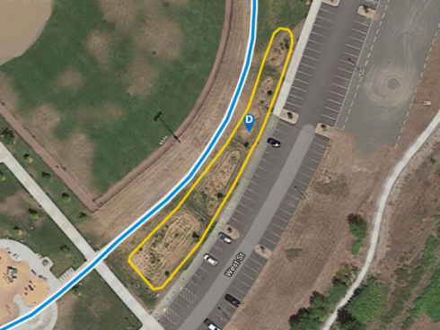 Large Parking Lot Rain Garden - Stormwater Discovery Tours